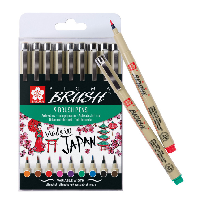 Sakura Pigma Micron Fineliner 6-setti + 1 Brush Pen + 1 PN | Pen Store